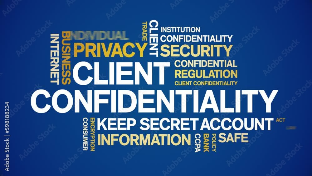 Client Confidentiality animated tag word cloud;text design animation ...