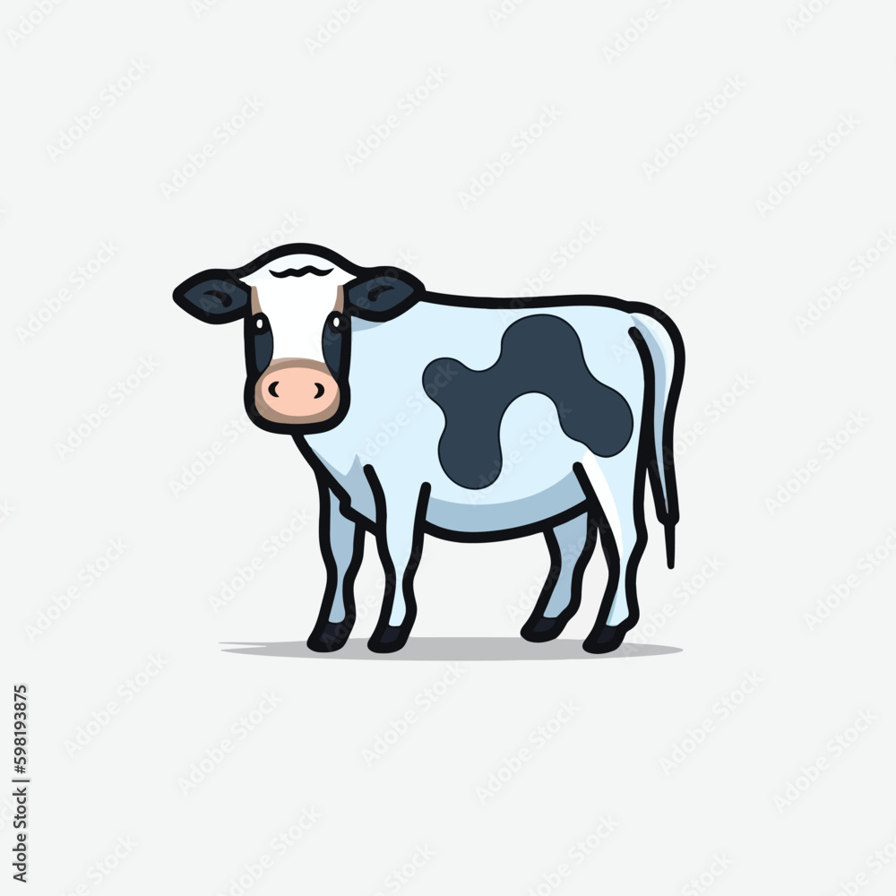 The cow goes moo. Vector illustration of a mooing cow in simple ...
