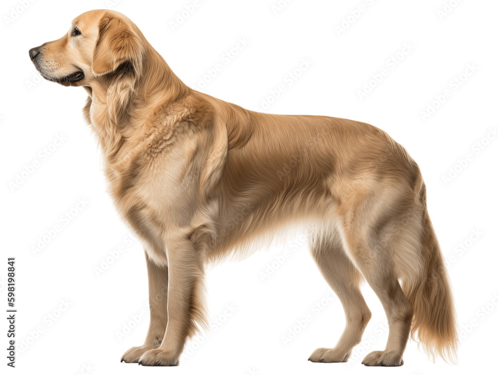 Golden Retriever Full Body Viewed From Side Transparent Background ...