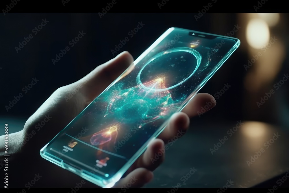 Cell phone of the future transparent invisible, mobile, Siri Alice ...