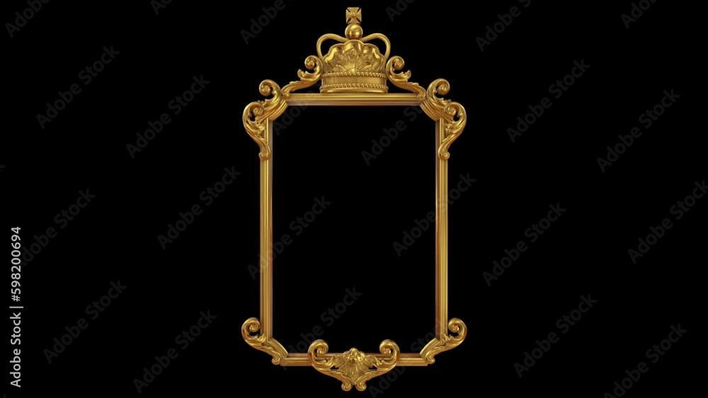 Gold antique vertical rectangle frame. The King’s Coronation 3D ...