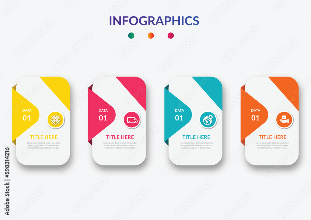 Flowchart infographics elements template design Stock Vector | Adobe Stock