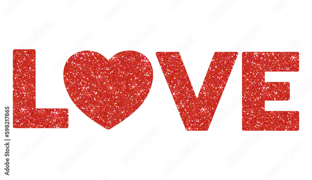 Red glitter word Love. Design for decorating,background, wallpaper ...