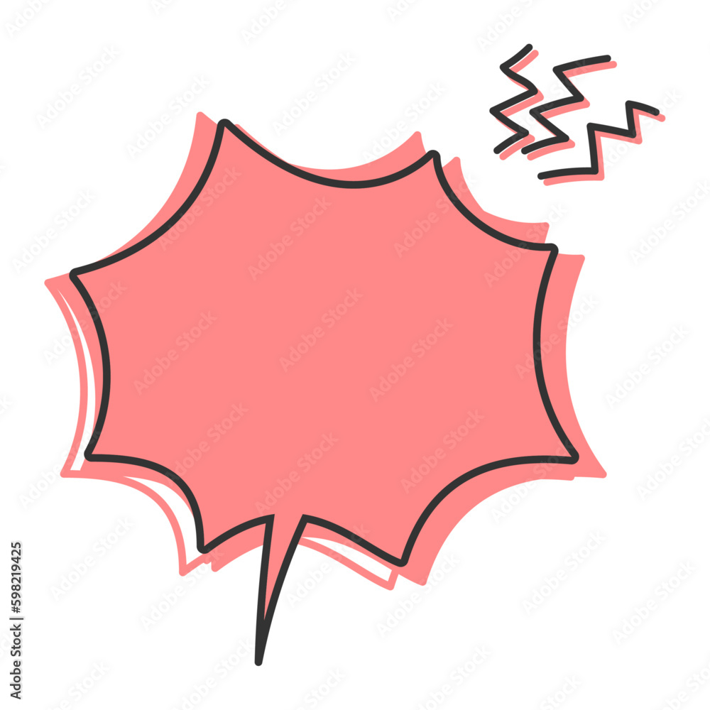 Vector illustration of annoyed and scream speech bubble in hand drawn ...