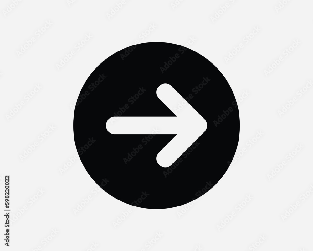 Right Arrow Circle Icon. Next Skip Forward Point Pointer Navigation ...