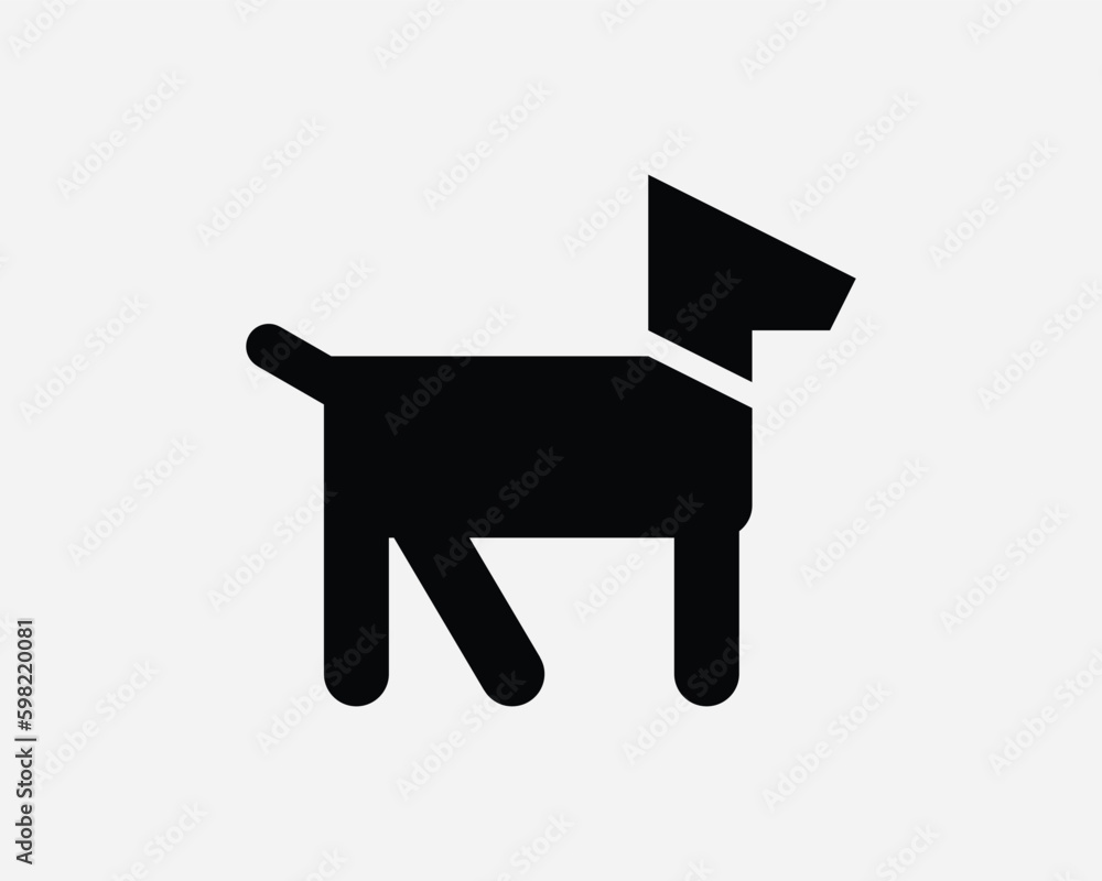 Dog Cartoon Icon Puppy Canine Pet Whole Body Stand Standing Side ...