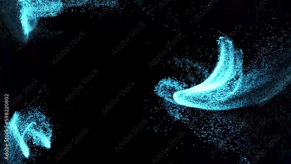 Particle dust flickering on black background. Abstract Footage ...