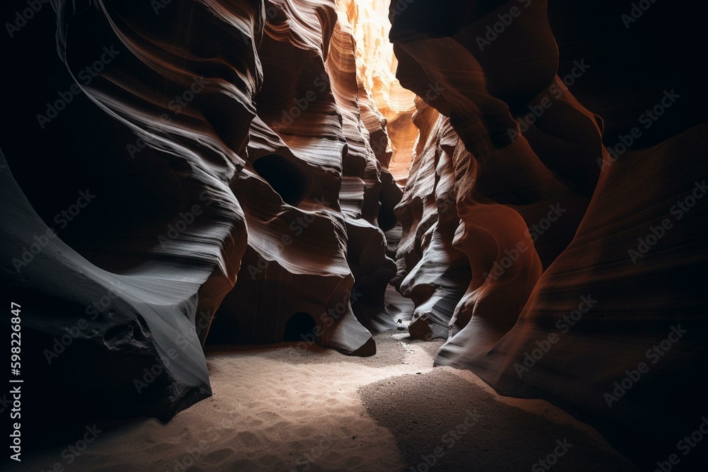 Natural sandstone cave in Antelope Canyon, Arizona on Navajo land ...
