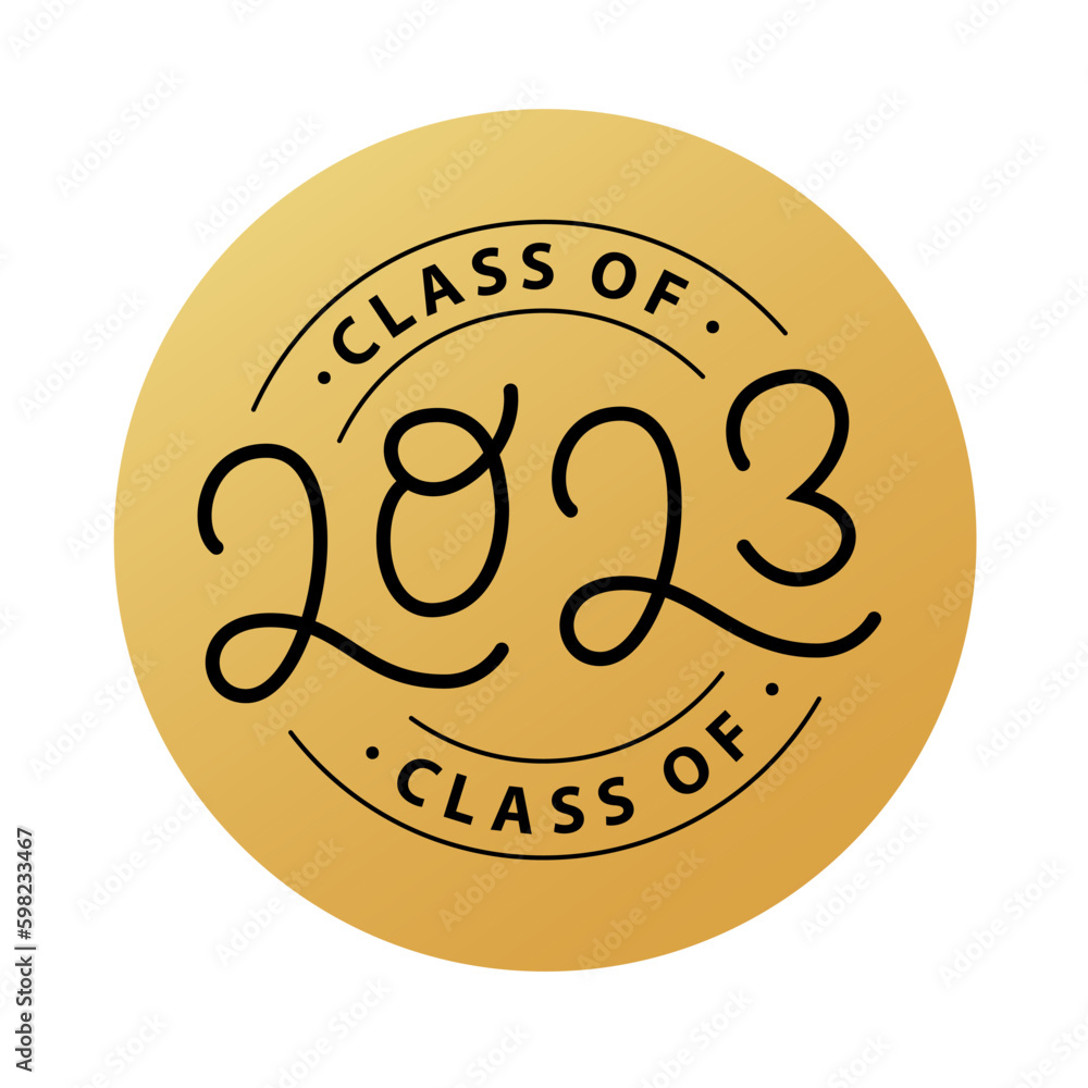 Graduate 2023. Class of 2023. Lettering Graduation logo stamp. Vector ...