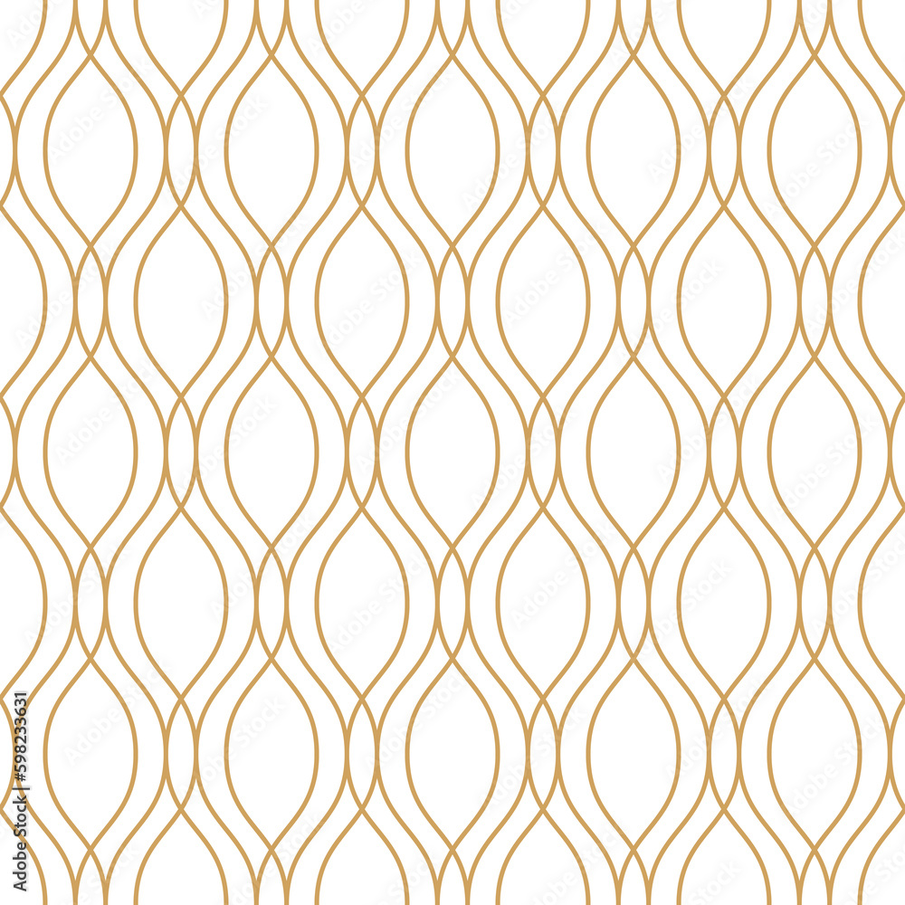 Luxury seamless pattern with gold wavy line , ornamental repeat tile ...