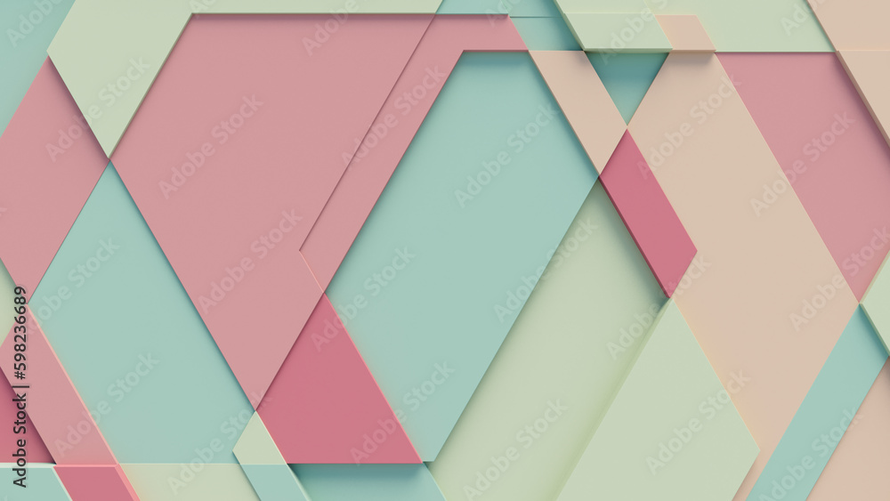 Pastel Colored Tech Background with a Geometric 3D Structure. Clean ...