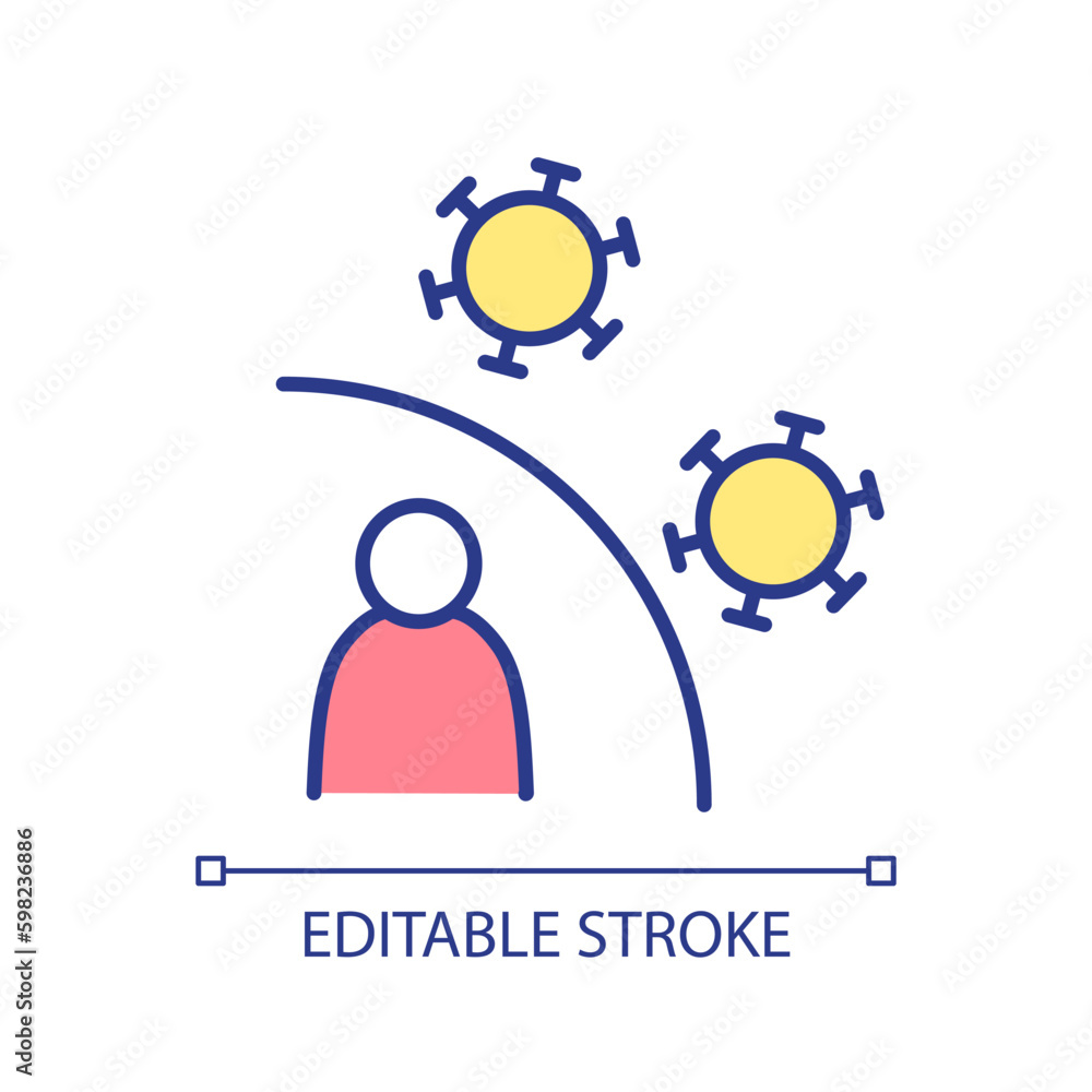 Protection from infectious diseases RGB color icon. Strong immune ...