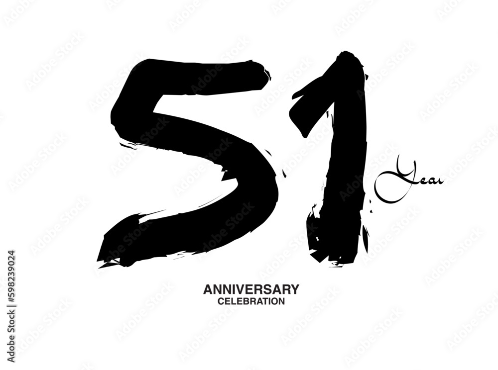 51 Years Anniversary Celebration Vector Template, 51 number logo design ...
