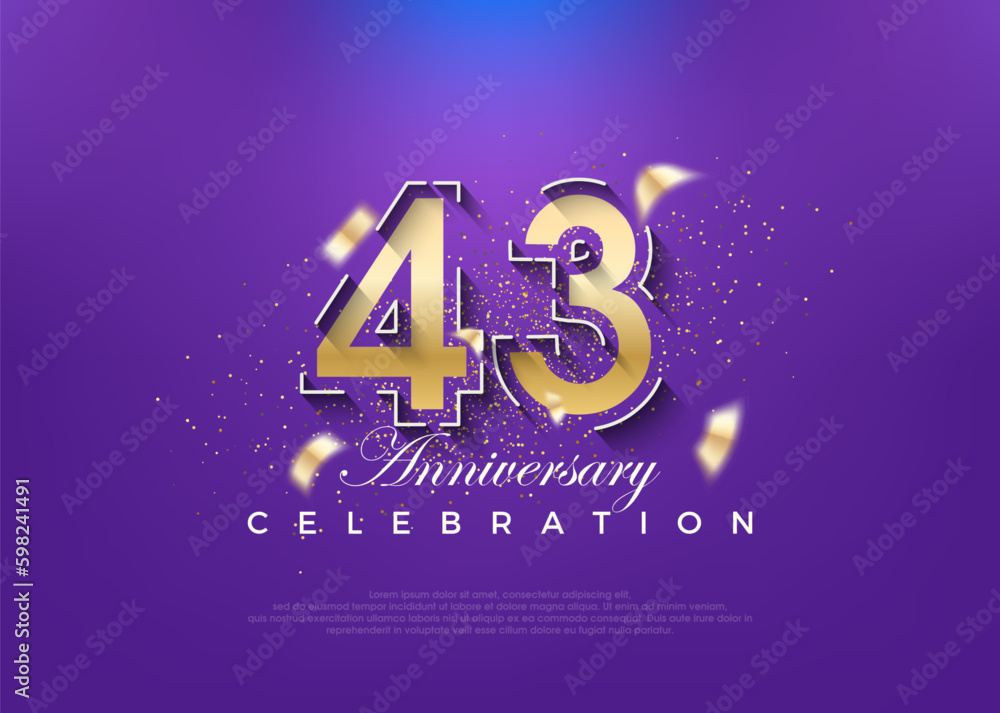 Gold number 43rd anniversary. premium vector design. Premium vector for ...