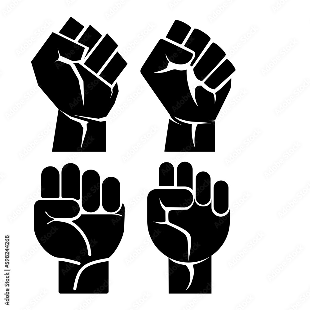 Fist icon set. Hand fist icon vector illustration. Sign and symbol for ...