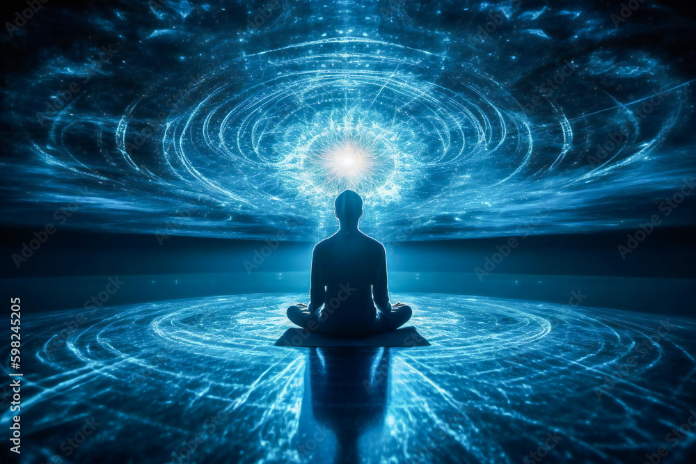 Transcendent, meditation, yoga concept illustration. Created with ...