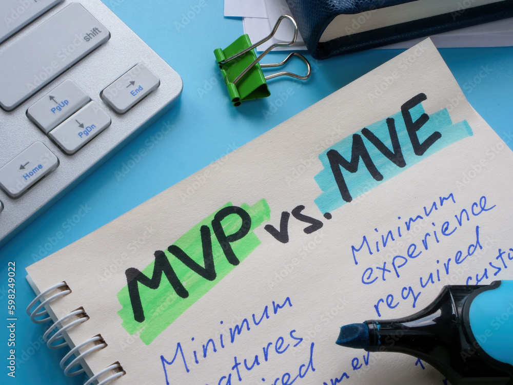 Notepad with handwritten words MVP vs MVE and list. Stock Photo | Adobe ...