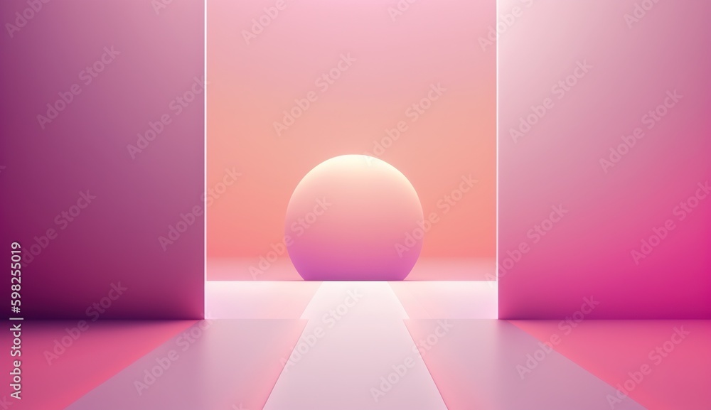 Generative AI, Beautiful gradient scene landscape with light pink color ...
