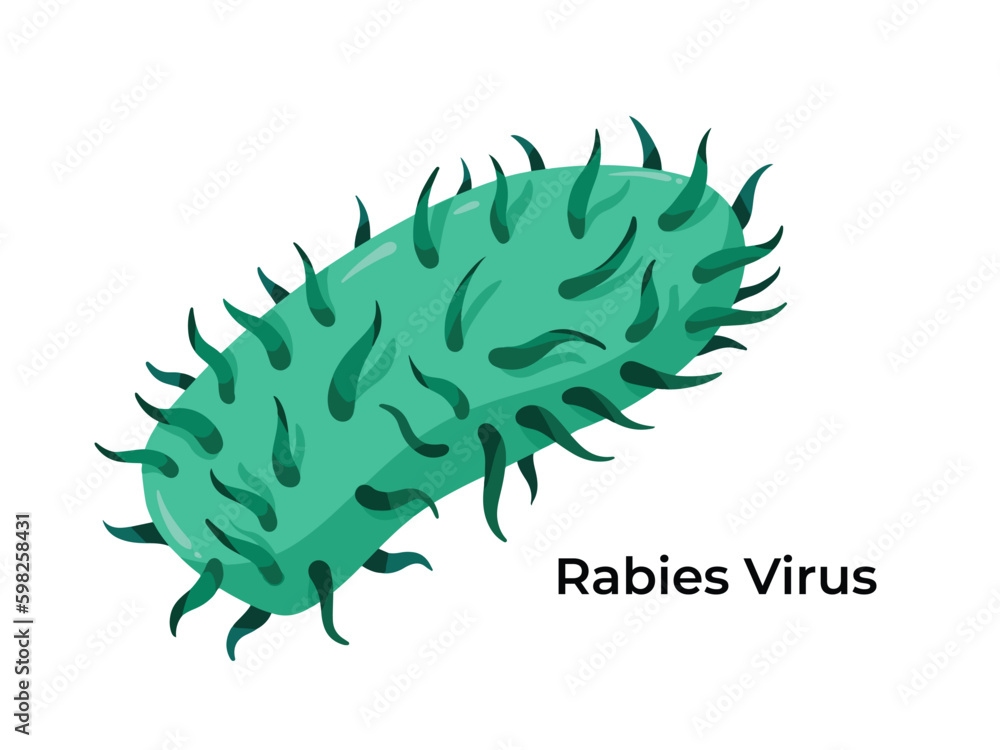 Rabies Virus shape vector with green blue color illustration isolated ...