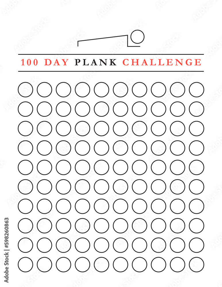 100-Day Plank Challenge Printable. Healthy Daily Routine, Abs Workout ...
