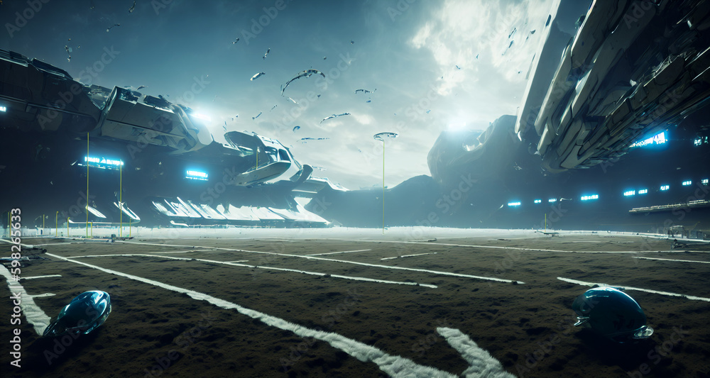 futuristic sports arena stadium.Ai generate illustrator. hi-tech ...