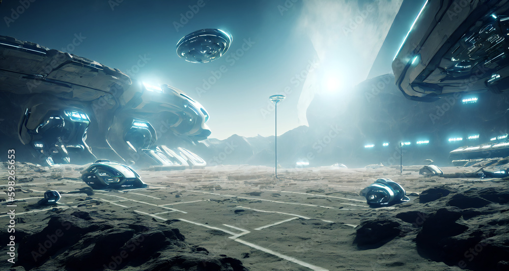 futuristic sports arena stadium.Ai generate illustrator. hi-tech ...