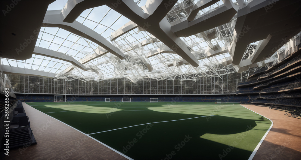 futuristic sports arena stadium.Ai generate illustrator. hi-tech ...