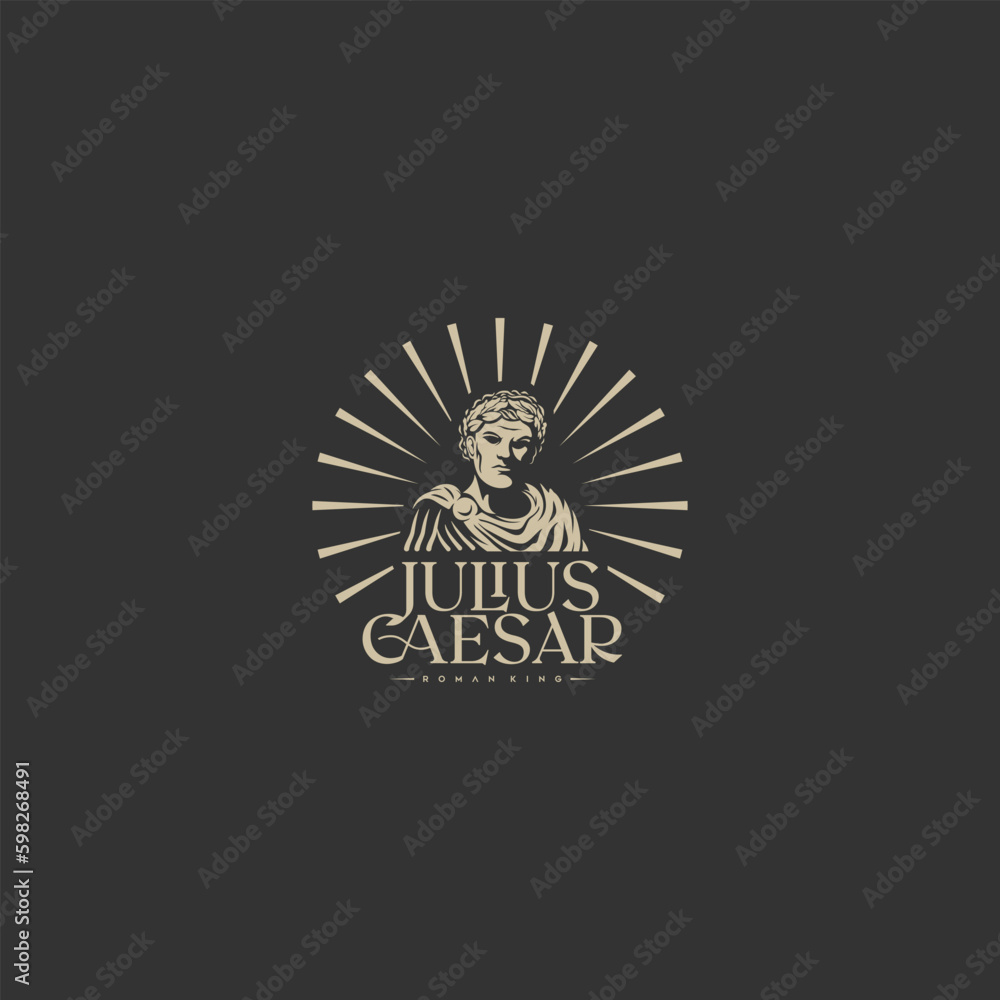 Julius Caesar face emperor, roman character logo illustration design ...