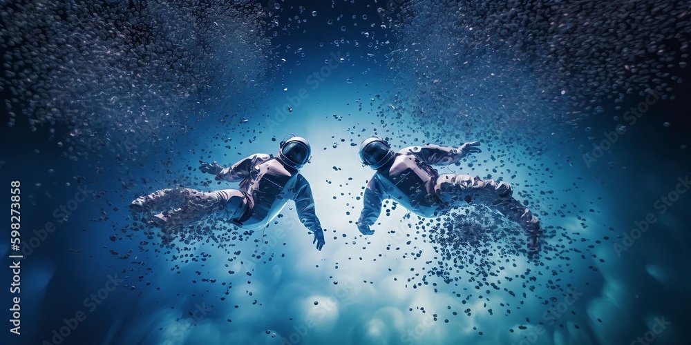 a microscopic scientist in the microcosm among human cells, bacteria ...