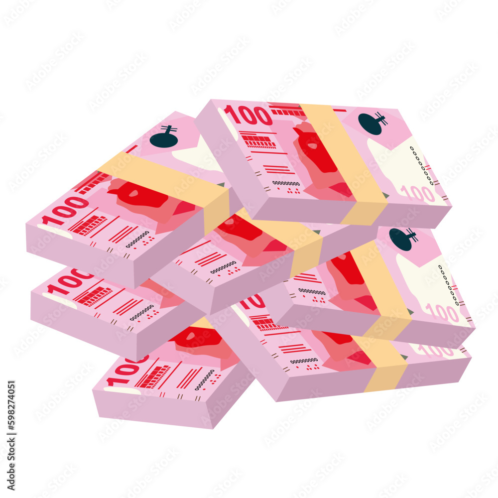 Hong Kong Dollar Vector Illustration. Hong Kong, Macau money set bundle ...