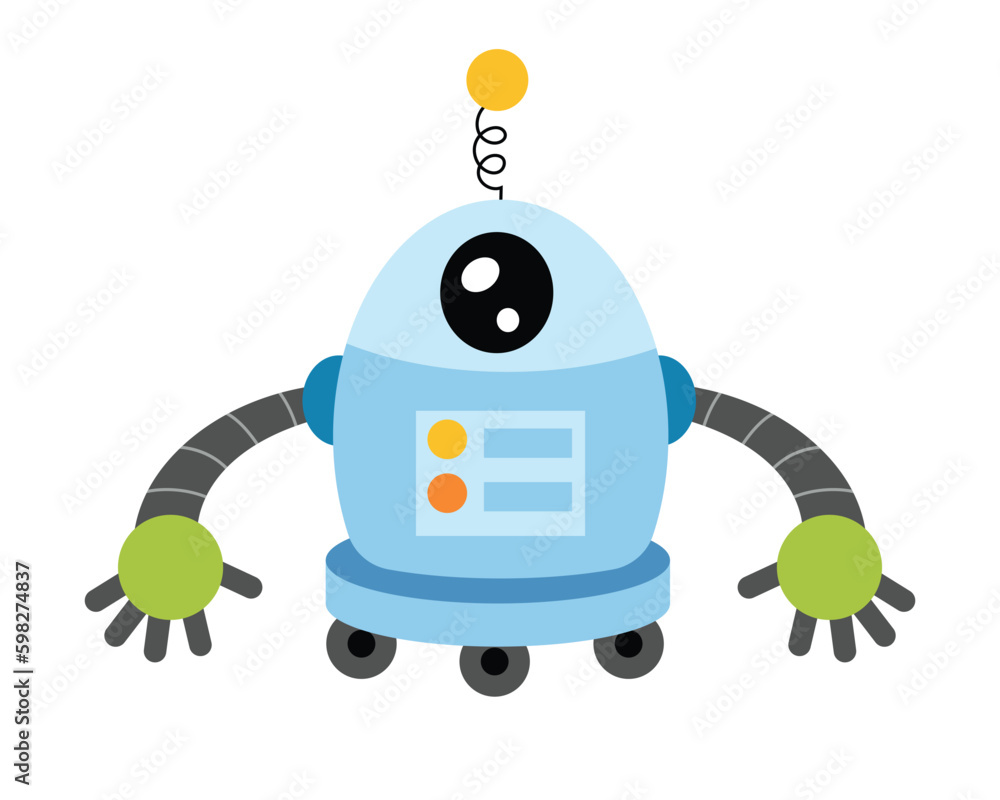 Cartoon vector illustration for kids, Cute cartoon robot Stock Vector ...