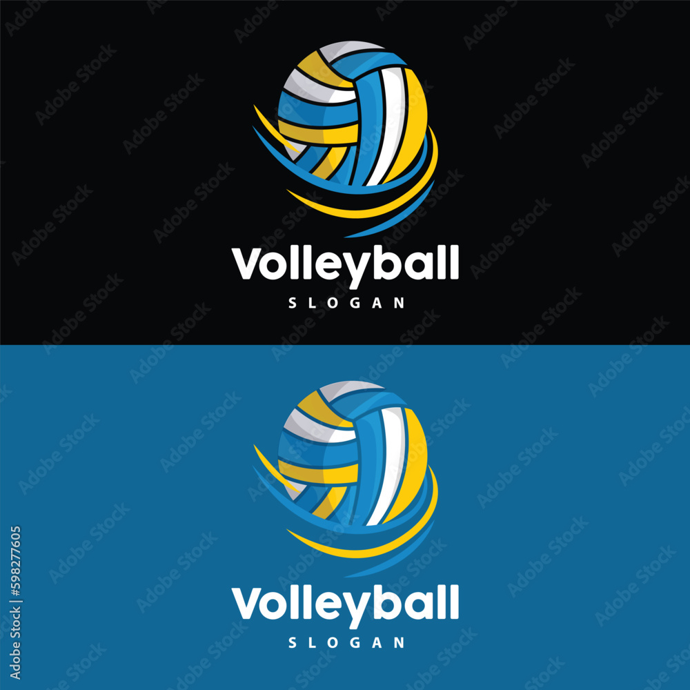 Volleyball Logo, Sport Simple Design, World Sports Tournament Vector ...