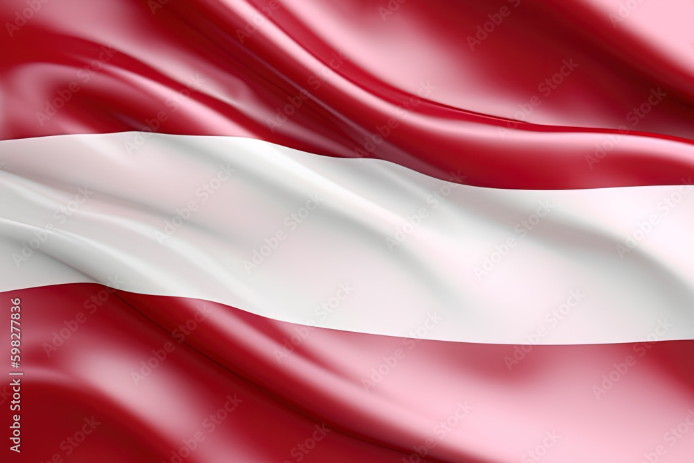 Red and white background, waving the national flag of Austria, waved a ...