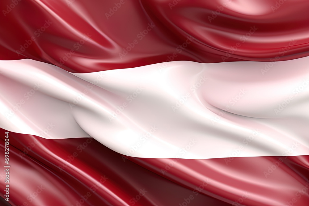 Red and white background, waving the national flag of Austria, waved a ...