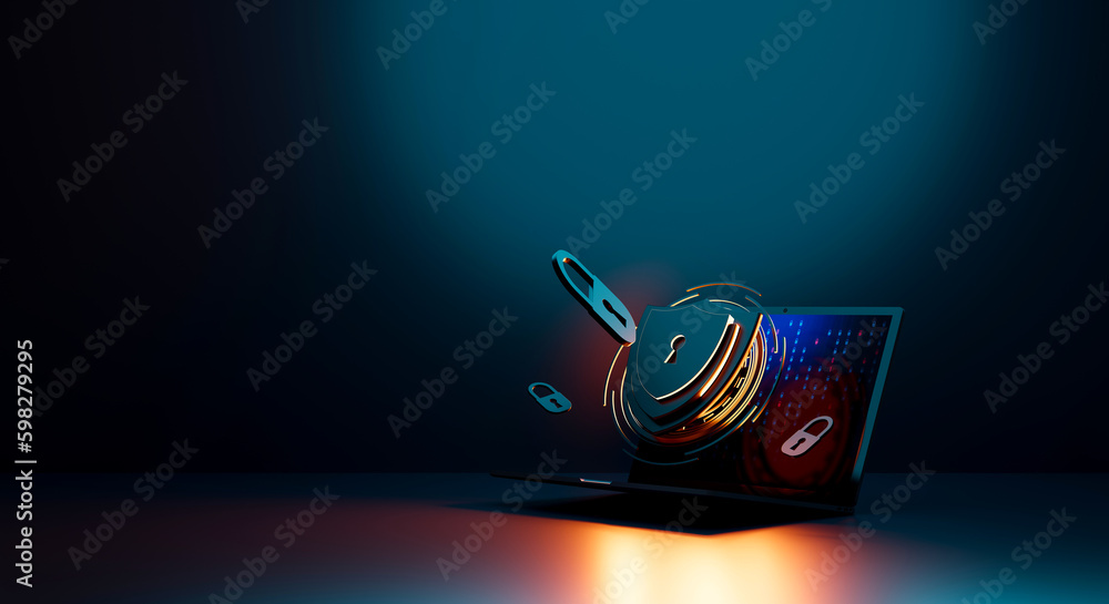 Protection Network Security Computer And Safe Your Data Concept Shield Icon Cyber Security