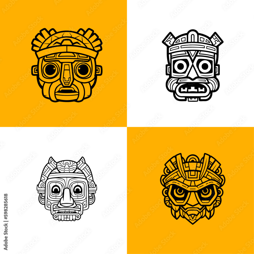 Mayan Mask Vector