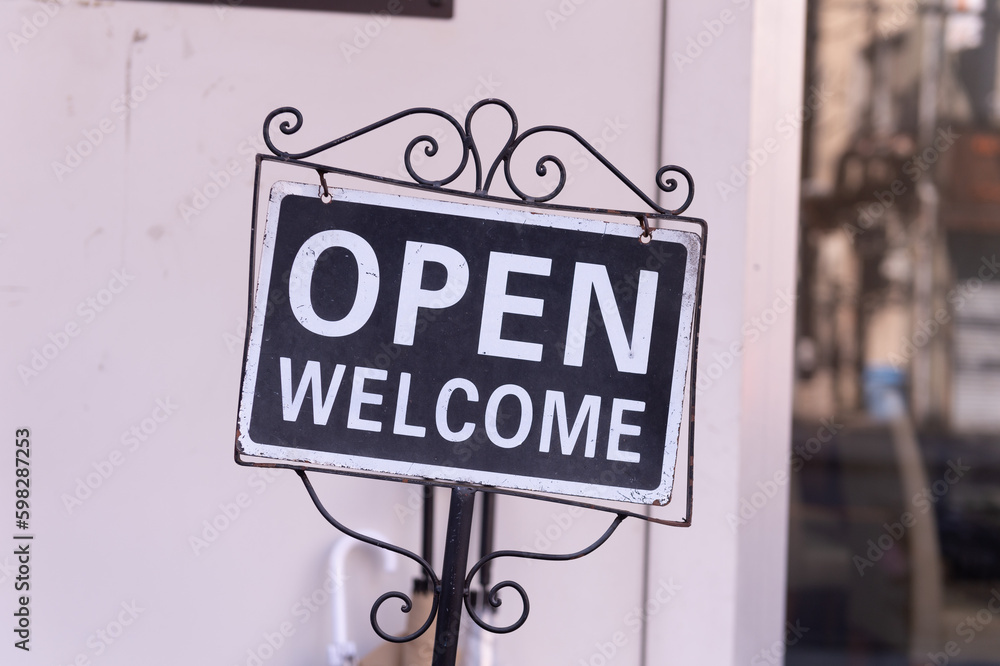 yes we're open sign , vintage restaurant sign , Open sign in street ...