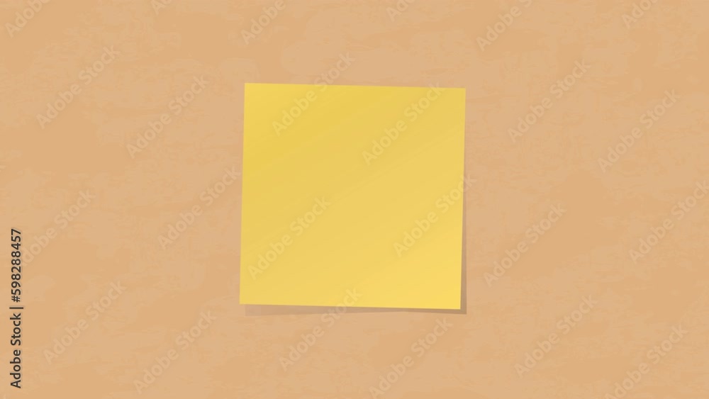 Shaded Sticky Note Fly-in Animation Bulletin Board Stock Video | Adobe ...