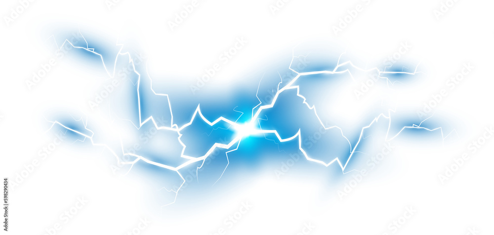 Blue Thunderstorm with lightning and clouds. Discharge electrical ...
