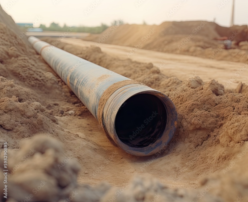 Vertical concrete drain in the hole Drainage systems under construction ...