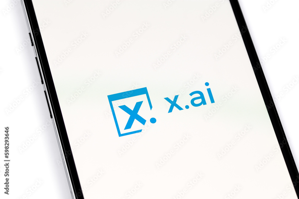 X.Ai (Artificial Intelligence) logo on the screen smartphone closeup. X ...