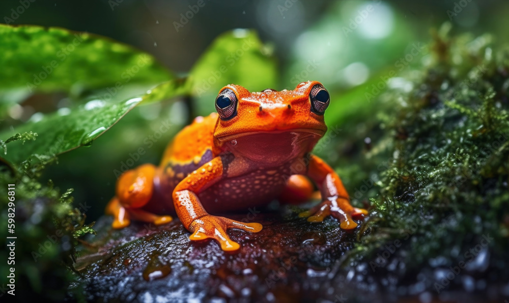ILUSTRACIONES DE IA GENERATIVA RANAS EXOTICAS TROPICALES DE COLORES ...