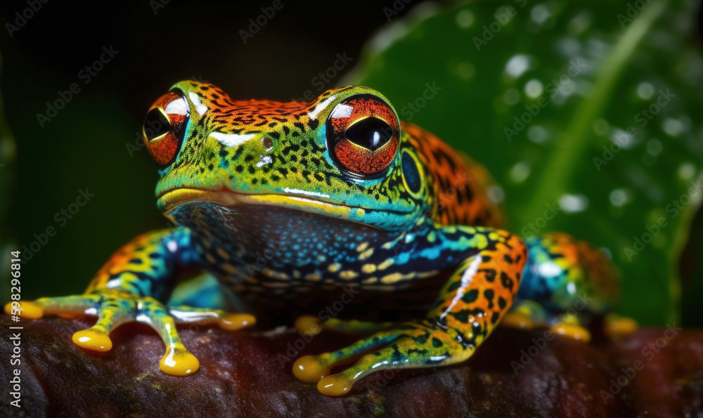 ILUSTRACIONES DE IA GENERATIVA RANAS EXOTICAS TROPICALES DE COLORES ...