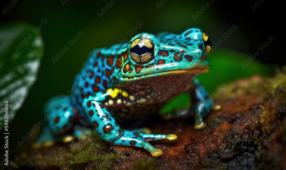 RANAS EXOTICAS TROPICALES DE COLORES VIVOS Stock Illustration | Adobe Stock