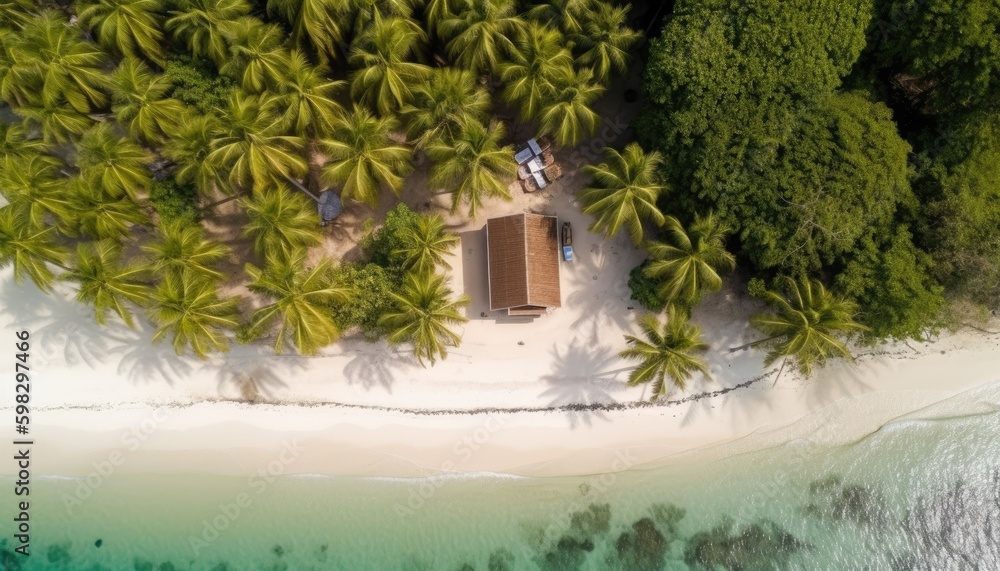 island view from the sky. shot taken with drone above the beautiful ...