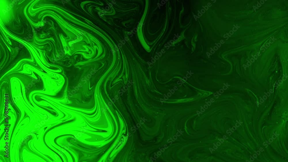 Fluid mix. Ink water. Acid liquid. Toxic poison. Dark neon green color ...