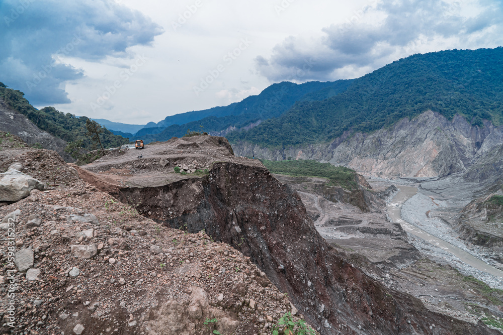 Erosion of the Coca River, Coca Codo Sinclair hydroelectric plant Stock ...