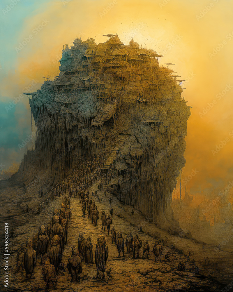 Epic Skull Cascading Waterfall Surreal, Gothic, Macabre, Haunting ...