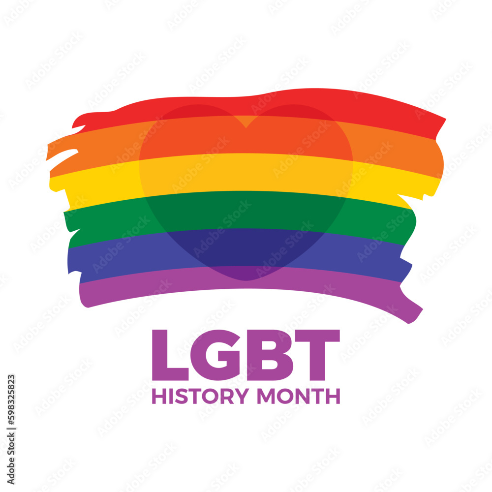 National LGBT History Month vector illustration. LGBT grunge rainbow ...