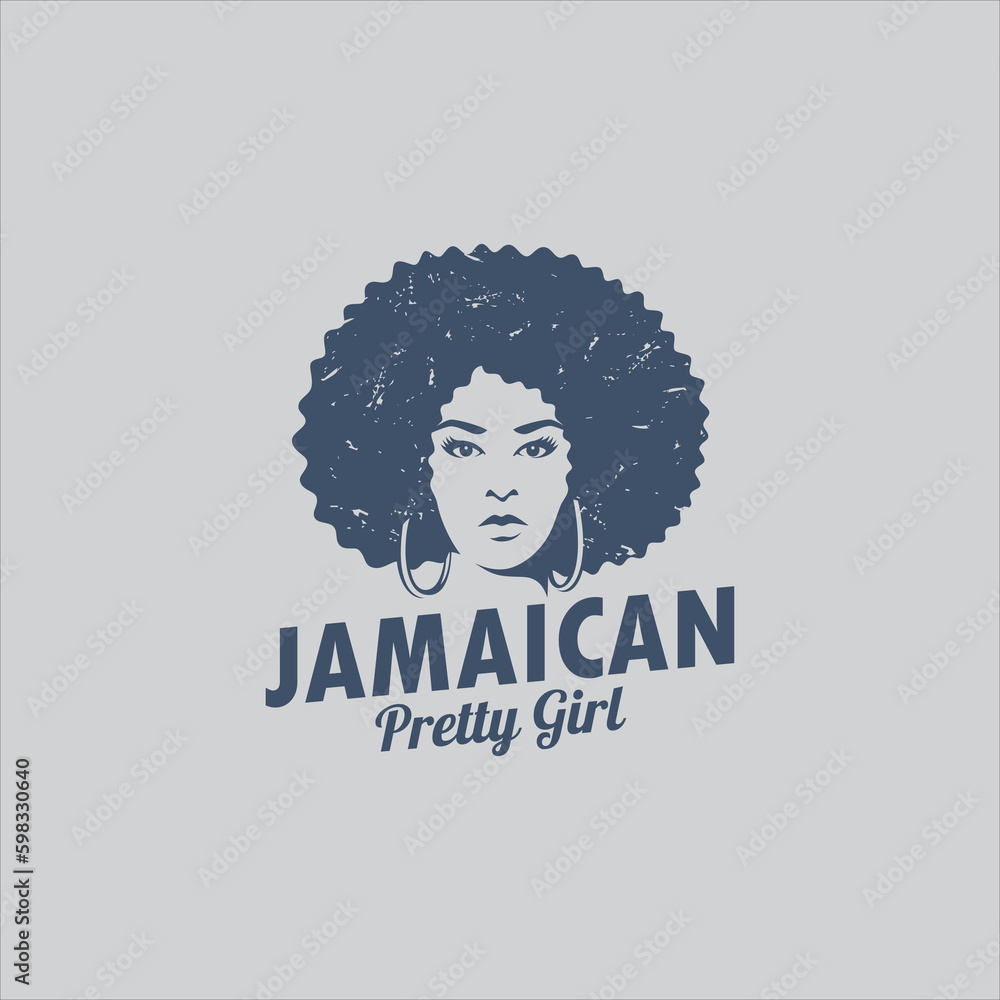 Pretty Girl Logo Design Vector Image Stock Vector Adobe Stock